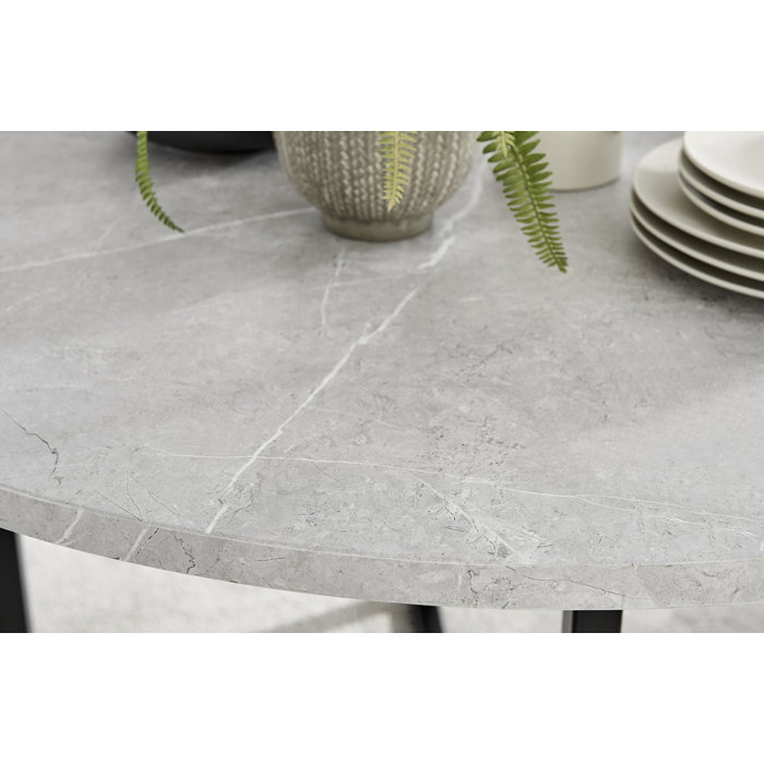 Bless international Adler Round Dining Table with Storage Shelf for ...